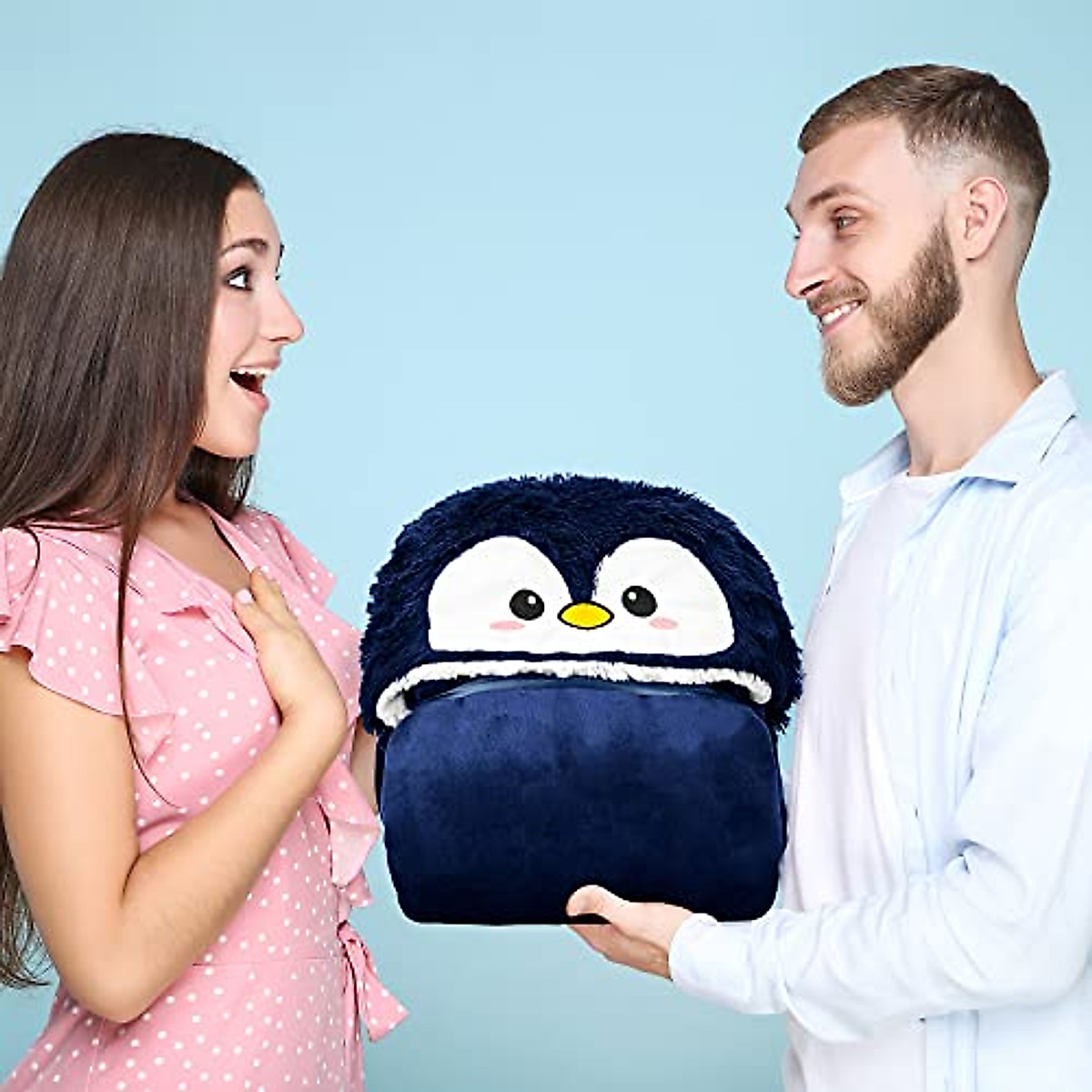 Penguin Wearable Hooded Blanket for Adults – Super Soft Warm Cozy Plush Flannel Fleece & Sherpa Hoodie Throw Cloak Wrap - Penguin Gifts for Women Adults Girls and Kids