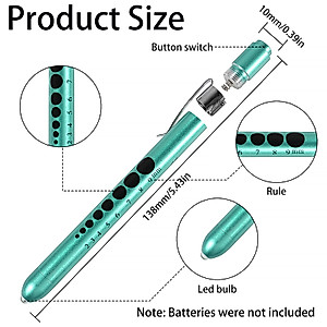 4pcs Pen Light LED Penlight Pen Light with Pupil Gauge LED Reusable Penlight Medical Penlight White Light for Doctors Nursing Student