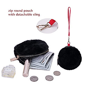 Alissie Mini Purse Backpacks for Women Furry Bag Kawaii Fluffy Fuzzy Bag anime Faux Fur 2 in 1 Travel Daypacks