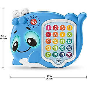 Fisher-Price Linkimals Toddler Learning Toy 1-20 Count & Quiz Whale with Interactive Lights & Music for Ages 18+ Months