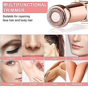 Facial Hair Removal for Women, 2 In1 Eyebrow Epilator Eyebrow Trimmer Body Hair Groomers Electric Hair Remover for Eye Brows Hair Removal Lip Hair Shaver Facial Hair Removal Device