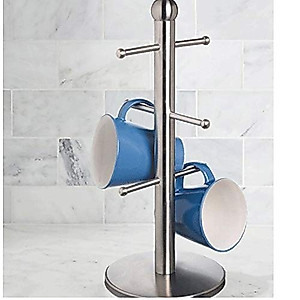 ZSQAI Stainless Steel Tree Cup Holder Tree Teacup Storage Rack Home Kitchen Cup Hanging Display Beverage Rack