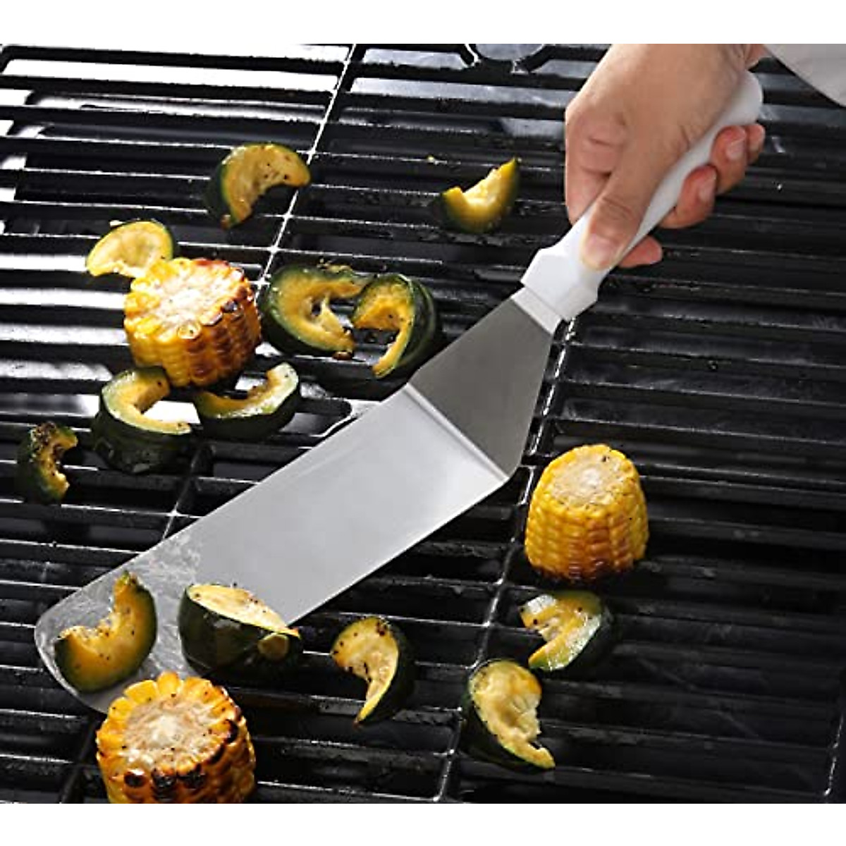 New Star Foodservice 36213 Plastic Handle Flexible Grill Turner/Spatula, 14.5-Inch, White