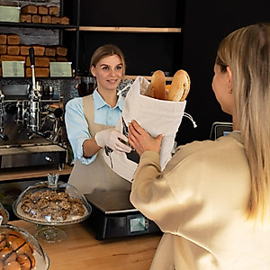 CIVJET 2pk Reusable Linen Bread Bags with TPU Lining, 17" x 13", Beige, Drawstring Closure, 2 Count