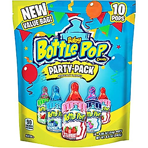 Baby Bottle Pop Valentine’s Day Bulk Variety Party Pack - 10 Count Individually Wrapped Lollipops W/ Powdered Sugar Dip In Assorted Fruity Flavors - Fun Valentine’s Hard Candy Gift For Valentine’s Day