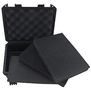 AOOCY Weatherproof/Shockproof IP67 Carrying Hard Case with Customizable Foam for Pistol, GoPro, Camera Accessories, Equipment, Electronics, and Gear, Black - Exterior 11 x 9 x 4 Inches