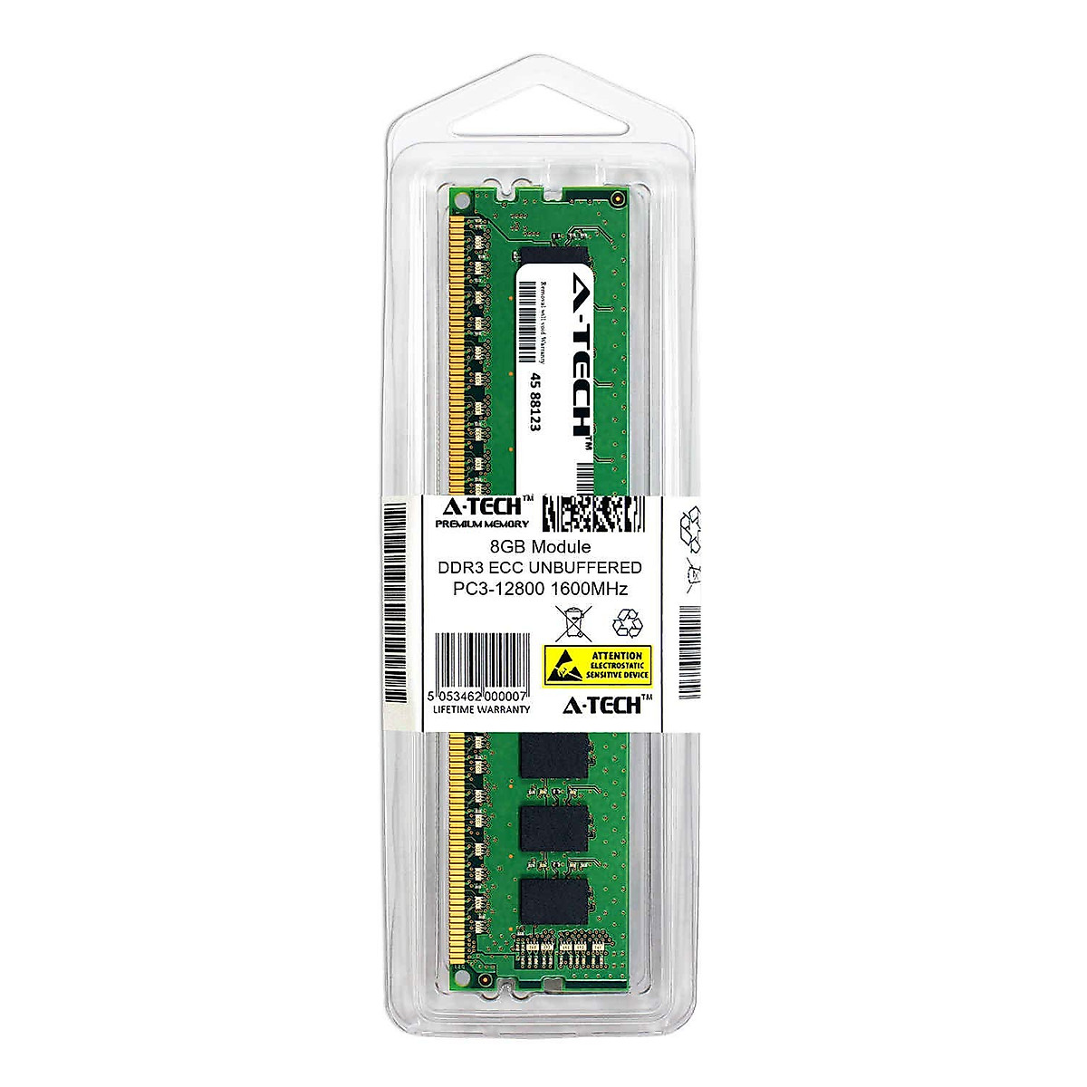 A-Tech 8GB Replacement for Kingston KTH-PL316E/8G - DDR3 1600MHz PC3-12800 ECC Unbuffered UDIMM 2rx8 1.5v - Single Server Memory Ram Stick (KTH-PL316E/8G-ATC)