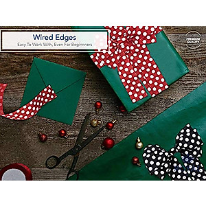 Royal Imports Polka Dot Ribbon, 2.5" (#40) Christmas Ribbon Circle Design for Floral, Craft, Holiday Decoration, 25 Yard Roll (75 FT Spool) - Red/White