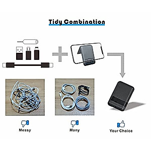 Yinow USB Type C to C Charging and Data Transfer Cable with 3 USB Adapters Combination Set in Credit-Card Size Case