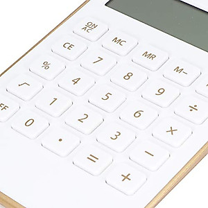 Financial Calculator, Portable 10 Digits Calculator Solar Calculator, Convenient for Carrying, for Office Home(White)