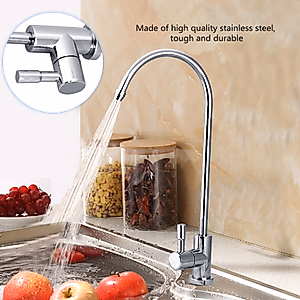 Goose Neck Faucet with 360 Degree Rotation Design Zinc Alloy Kitchen Sink Faucet Tap Fits for All Under Counter Water Filter Systems