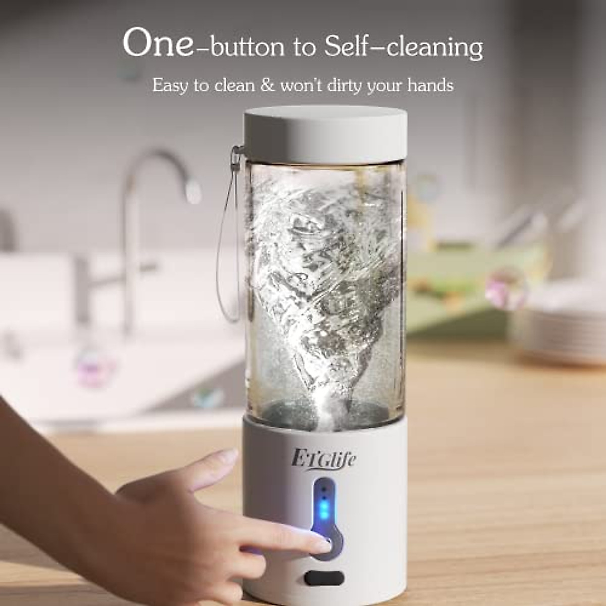 Small Blender, ETGlife Small Blender for Shakes and Smoothies, 18.5 Oz Travel Cup Design, 6 Blades & 150W Power Portable Blender with USB C Rechargeable, Perfect for Travel, Office, Gym & School