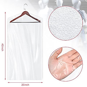 Shappy 150 Pack Dry Cleaning Bags Transparent Plastic Garment Covers Bags Clear Dry Cleaner Bags Dust Clothing Covers for Suits, Dresses, Gowns, Coats, Uniforms, Laundrette, 40 x 20 Inch