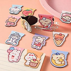 Cartoon Bookmark Book Page Folder Student Cute Half-fold Girl Bookmark Bookmark Cute Pet Magnetic Magnet Stationery Bookmarks