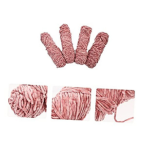 TEHAUX 4pcs Colorful Gold Velvet Yarn Crochet Yarn Thick Knitting Supplies Wool Scarf Chunky Knit Chenille Yarn Chunky Knit Yarn Cotton Yarn Knitting Thread DIY Chenille Wool Soft Pink