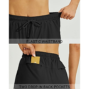 Willit Women's 5" Hiking Shorts Golf Athletic Outdoor Shorts Quick Dry Workout Summer Water Shorts with Pockets Black L