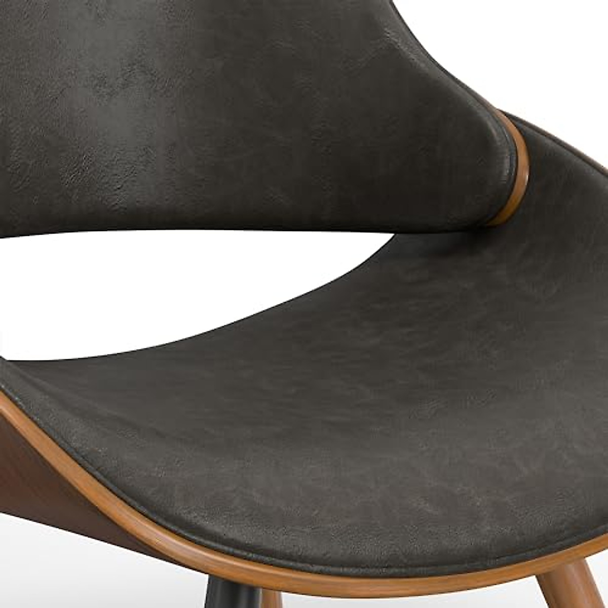 SIMPLIHOME Malden Dining Chair in Distressed Brown Vegan Leather, 22.8" W x 20.9" D x 30.9" H, Mid-Century Modern Wood Back Chair for Dining Room