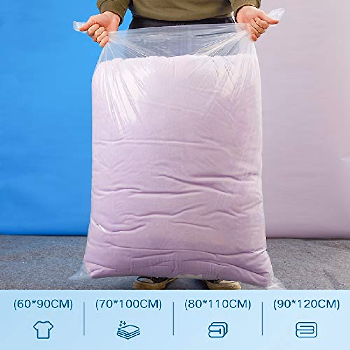 plastic bag，storage bags，storage，large storage bags，jumbo storage bags，large plastic bags,Set of 6 (X-Large（43×31）)