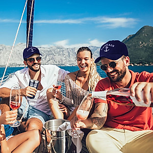 Handepo Boating Accessories Gifts for Men Boat Captain Cap I'm Captain Tumbler Boating Baseball Cap Nautical Cups Stainless Steel Coffee Mug Summer Gifts (Navy Blue)