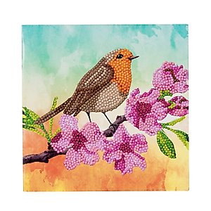 CRYSTAL ART Robin Card Kit 18 x 18 cm