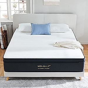 Molblly Full Mattress, 12 Inch Hybrid Mattress in a Box with Gel Memory Foam, Individually Wrapped Pocket Coils Innerspring, Pressure-Relieving and Supportive,Non-Fiberglass,Mattress Full Size