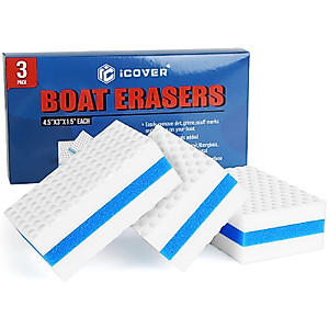 i COVER Boat Scuff Erasers - Magic Boat Sponge for Cleaning Mark Dirt Long-Lasting Marine Boat Cleaner Accessories, 3 Pack