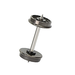 24pcs HO Scale 36" Metal Wheelsets 1:87 Metal DC Wheels Metal Axles C8721