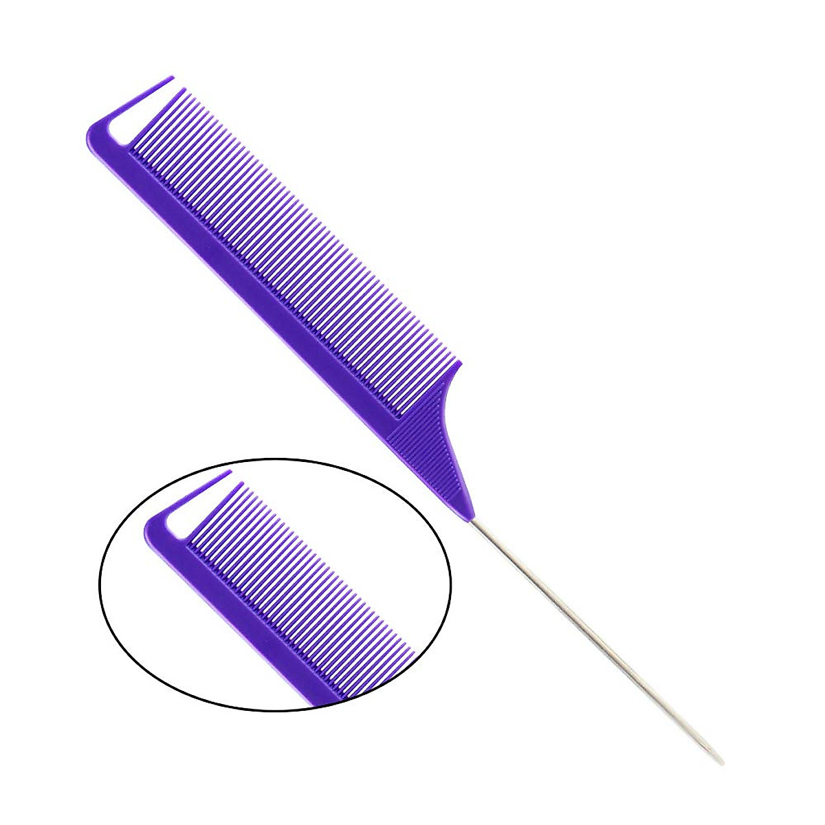 3Pcs Rat Tail Combs,Barber Styling Combs for Women,Anti Static Heat Resistant Hairdressing Comb (Purple)