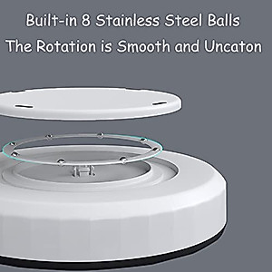 SUPPHOUS 12 Inch Non-Skid Lazy Susan Organizer, 360 Degree Sturdy Lazy Susan Turntable for Cabinet,Table, Fridge, Countertop, Dining Table,Under Sink Organizing, Spice Rack (Black White)