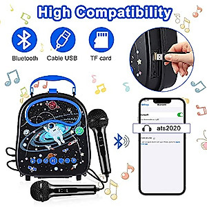 Kids Karaoke Machine for Boys Girls with 2 Microphone Portable Toddlers Singing Speaker Children Karaoke Toys with Voice Changer,Gifts for Birthday Holiday Christmas