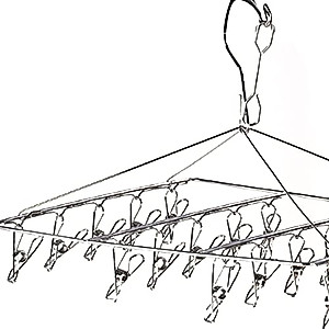 Clothes Drying Hanger Multiple Rack Clip Hat Sock Rack Drying Rack Stainless Steel for Cap Clip Clamp Hook Shelf Clip Fastener Hat Cap Dry Holder Clothe Dryer Hanger Drying Stand