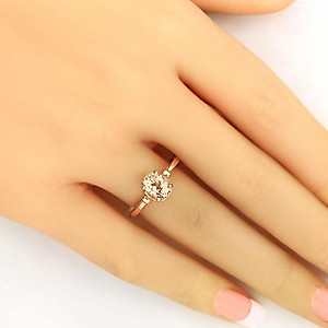 1ct Morganite 14K Rose Gold Ring (size 6)