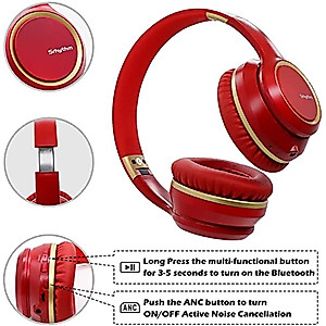 Srhythm NC15 Noise Cancelling Headphones Wireless Bluetooth 5.0, Over Ear Headset Bundle with Headphone Accessories Pack NC75/NC15 Noise Cancelling Headphone