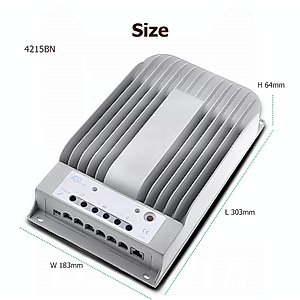 EPEVER Tracer 2215BN 20A MPPT Controller 12V/24V Auto,Max 150V, 260W/520W Input with LCD Display for Sealed, Gel, Flooded Lead-Acid Battery
