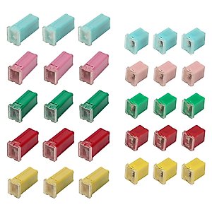 Coitak 30 PCS Car Fuses Assortment Kit, Automotive Combination Low and Tall Box Shaped Fuse Kit, Replacement Fuses for Car/RV/Truck/Motorcycle/Boat