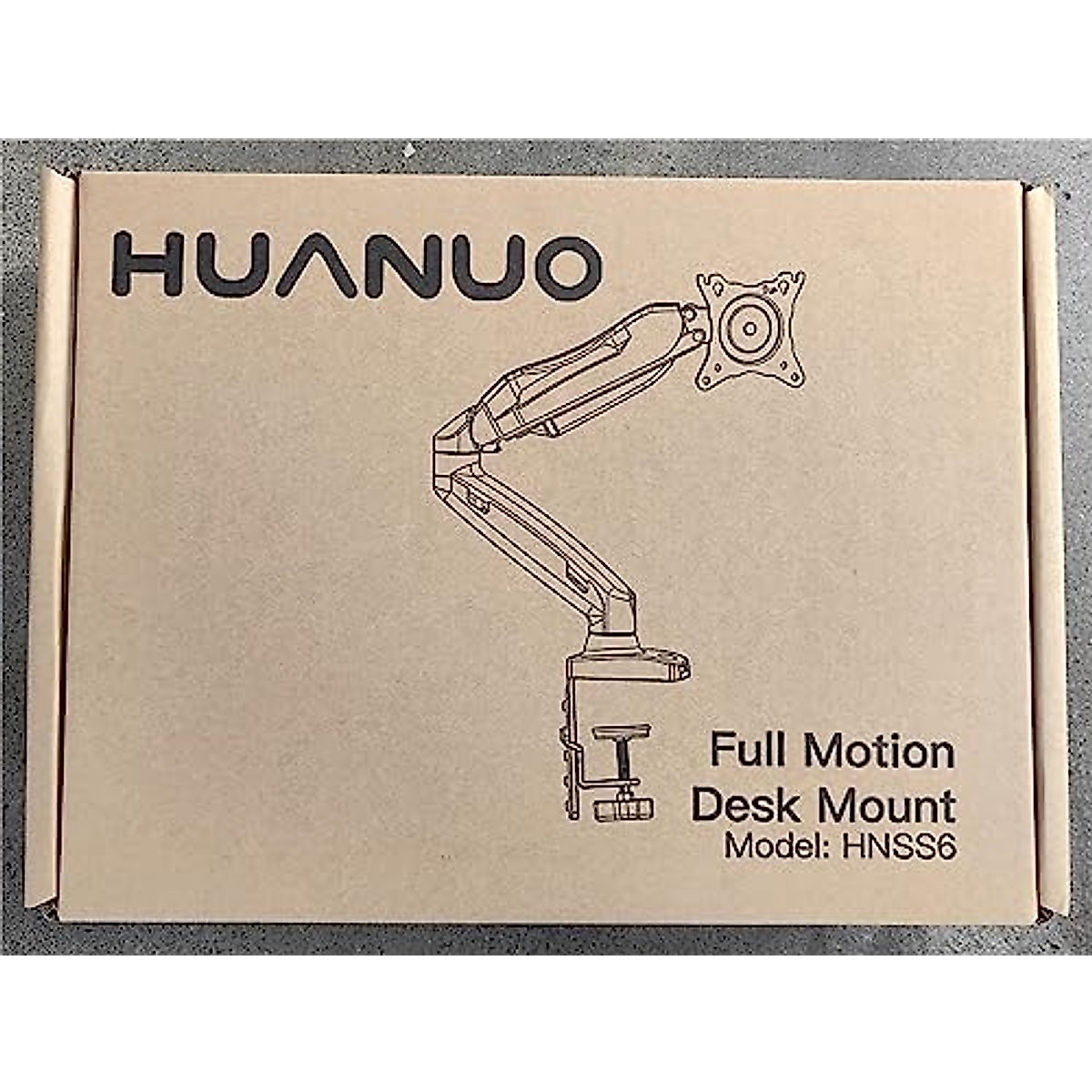 HUANUO Single Monitor Mount, 13 to 32 Inch Gas Spring Monitor Arm, Adjustable Stand, Vesa Mount with Clamp and Grommet Base - Fits 4.4 to 19.8lbs LCD Computer Monitors