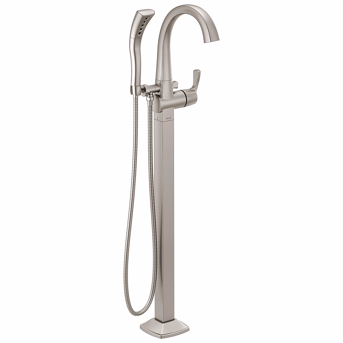 Delta DT4777SSFL Stryke Floor Mounted Tub Filler with Integrated Diverter and Hand Shower - Less Rough In Stainless