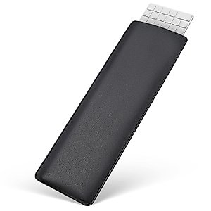 CaseBuy PU Leather Keyboard Sleeve Cover Case for 2024 Apple Magic Keyboard with USB-C & 24" iMac Magic M1 M3 M4 Chip A2520 A1843 & 2022 Mac Studio with Numeric Keypad Accessories Bag Pouch - Black
