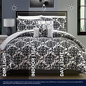Chic Home Lea 10 Piece Reversible Comforter Bed, King, Navy