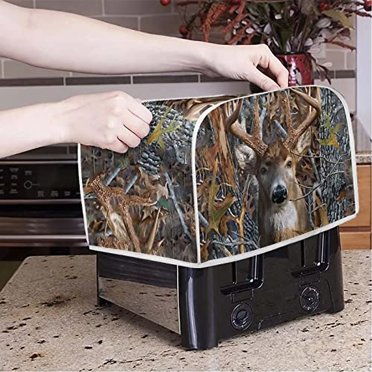 DISNIMO Hunting Forest Deer 2-Slice Toaster Cover, Bread Maker Oven Cover Kitchen Small Appliance Cover, Universal Size Microwave Oven Dustproof Cover Women Gift