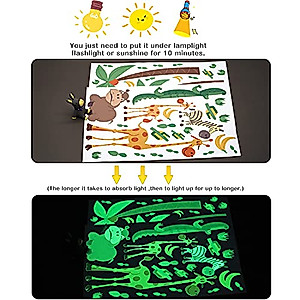 MESU Glow in The Dark Zoo Animal Stickers Crocodile Luminous Wall Decals for Nursery Baby Rooms Home Decoration Crocodile