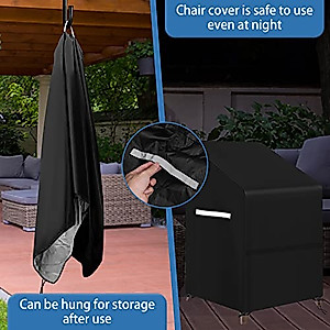 HCFGS Patio Chair Covers Waterproof, 210D Patio Furniture Covers Waterproof for Chairs, Heavy Duty Outdoor Lawn Patio Furniture Covers (27" W x 48.5" D x 33" H）