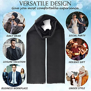 EINSKEY Men's Winter Scarf, 2-Pack Warm Cashmere Feel Striped Color Check Tartan Plaid Tassel Soft Long Fashion Neck Scarves