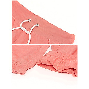 U.S. Polo Assn. Essentials Pink Sweatpants with Pockets, Comfy French Terry Womens Joggers (Coral Heather, Small)