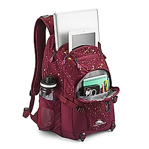 High Sierra Loop Backpack, Travel, or Work Bookbag with tablet sleeve, One Size, Copper Splatter/Maroon