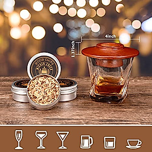 Wicker Creek Supply Cocktail Smoker Kit - Whiskey, Bourbon, or Old Fashioned Smoker Kit with 4 Wood Chips for Cocktail Smoker, Drink Smoker with Lid, Torch, Spoon, Brush - Packed in Magnetic Box (No Butane)