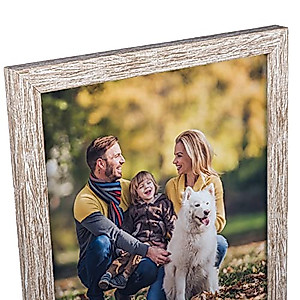 Lyeasw Rustic 8x10 Picture Frame Set of 12, Multi Woodgrain Farmhouse Photo Frames for Wall or Tabletop, Beige