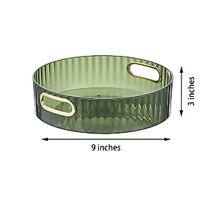 ANFENGLOU 360 °Rotating Lazy Susan Organizer Makeup Organizer, 9Inch Green Perfume Skincare Organizers for Dresser, Vanity Tray, Bathroom Counter Organizer