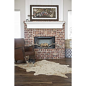 Faux Cowhide Rug - Beautiful Acid Wash Cowhide Rug. Western Throw Rugs for Office, Bedroom, Nursery or Living Room with Our Rustic Area Rugs for Living Room (Tan Gold)