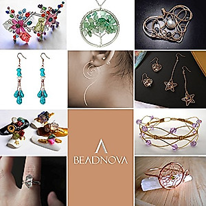 BEADNOVA Craft Wire Jewelry Beading Wire Tarnish Resistant Copper Wire for Jewelry Making with Cutting Pliers (5pcs, 26 Gauge)